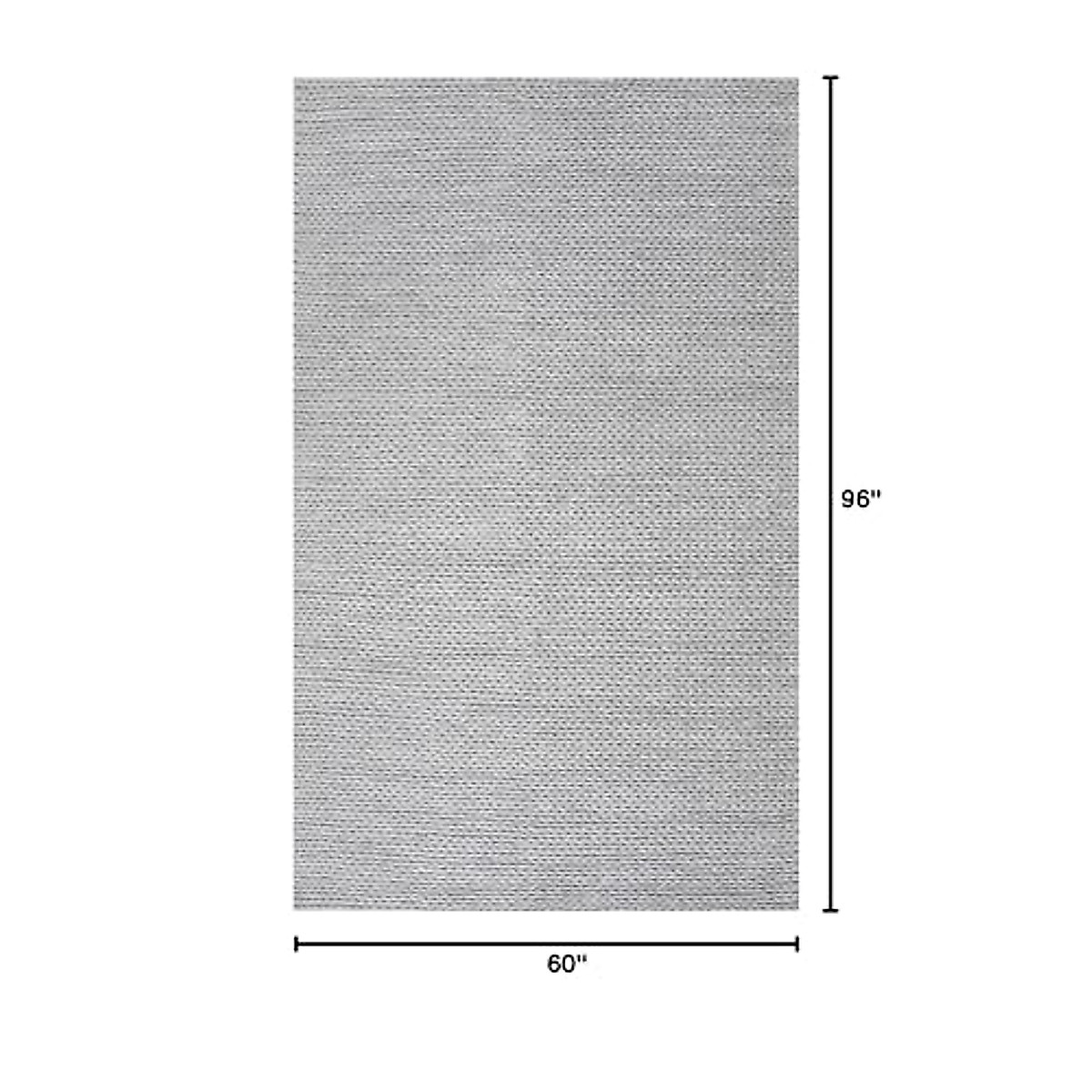 nuLOOM 5x8 Penelope Wool Braided Handmade Area Rug, Light Grey, Solid Rustic Farmhouse Style, For Bedroom, Living Room, Hallway, Entryway