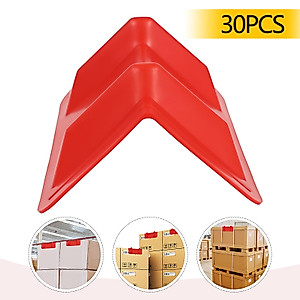 Corner Edge Protector, 30 Pack Red PP V Shaped Tie Down Strap Guards Bumper Cargo Load Flatbed Truck
