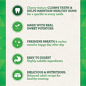 Greenies Petite Natural Dog Dental Treats, Sweet Potato Flavor, 12 oz. Pack (20 Treats)