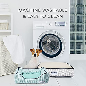 Now House for Pets by Jonathan Adler Grey Diamond Cushion Dog Bed, Small | Small Dog Bed Washable Dog Bed for Small Dogs by Now House by Jonathan Adler