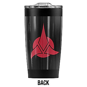 LOGOVISION Star Trek Klingon Empire Symbol Stainless Steel Tumbler 20 oz Coffee Travel Mug/Cup, Vacuum Insulated & Double Wall with Leakproof Sliding Lid | Great for Hot Drinks and Cold Beverages