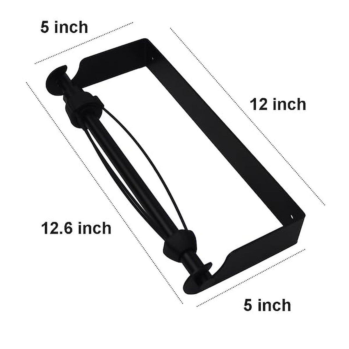 2024 Upgraded Paper Towel Holder - Extra Long Arms for Any Size Paper - Made of Ultra-Strong Steel - Wall/Under Cabinet Mountable with Adhesive or Screw Installation - Durable Black Materials