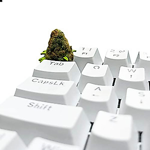 Custom Keycap for Mechanical Gaming Keyboard - Design Marijuana Buds - Artisan Cherry MX Made in Resin with Universal Compatibility - Unique Gift Idea, Green Brown Orange