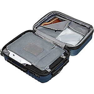 Amazon Basics Hardside Spinner Luggage With Built-In TSA Lock, 21-Inch, Carry-on, Navy Blue