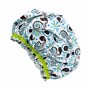 Reusable Vinyl Shower Cap & Bath Cap, Frosted PEVA Elastic Stretch Hem. Waterproof Stretchy Hair Cap for all Hair Lengths - Hipster Hippie Chick For Women