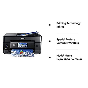 Epson Expression Premium XP-7100 All-in-One Color Inkjet Printer - Print Scan Copy - 15 ppm, 5760 x 1440 dpi, 8.5 x 14, Auto 2-Sided Printing, 30-Page ADF, Card Slot, Printable CD/DVD