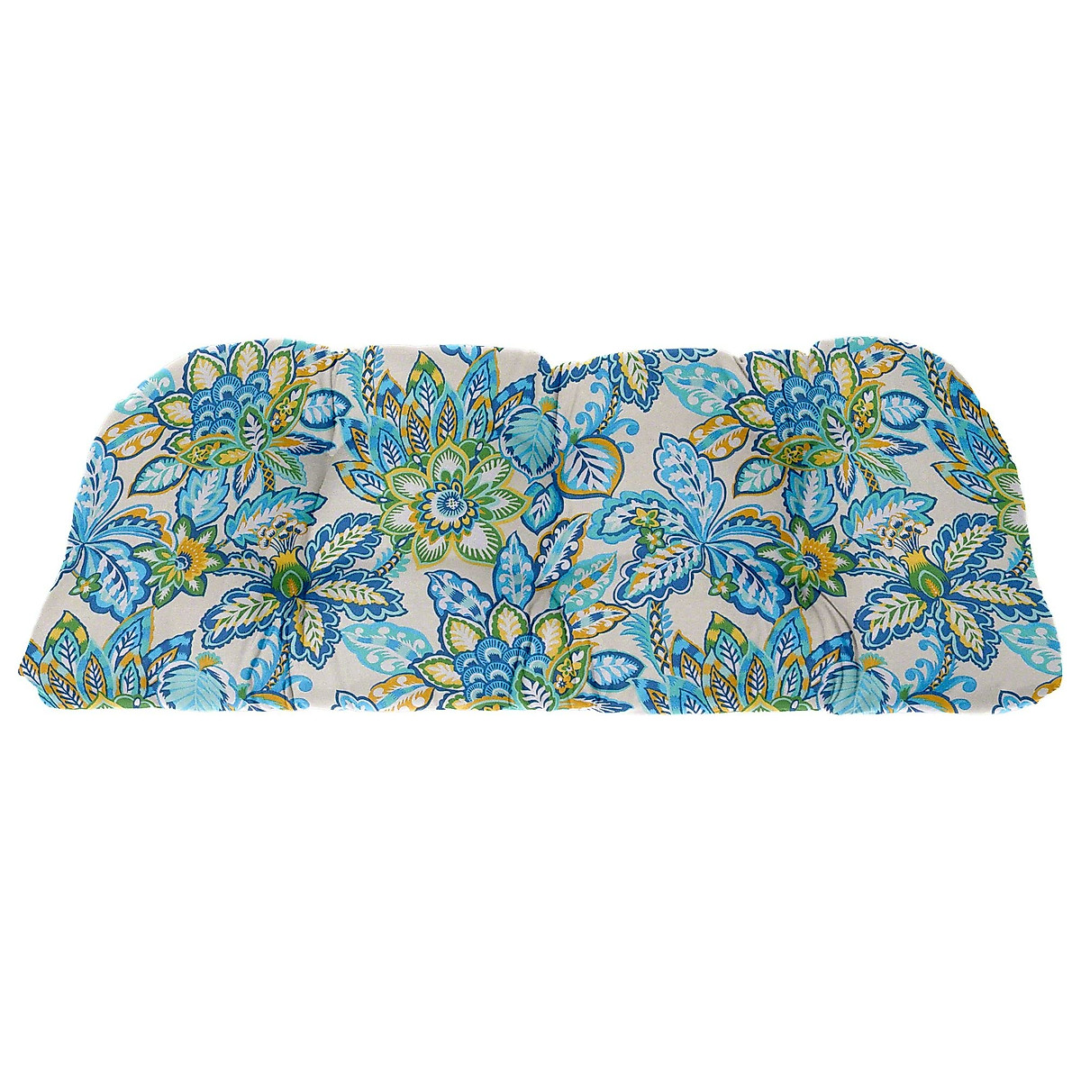 41" x 19" x 4'' Richloom Tufted Rounded Back Bench/Glider Cushion (Richloom Copeland Caribe)