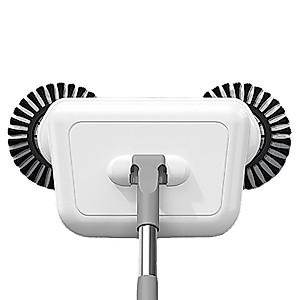 Generic Hand Push Sweeper,Non Electric Sweeper,360-degree Range of Motion,Home Sweeping Mopping Machine Vacuum Cleaner, for Cleaning Hair, Fruit Shell, Dust (White)