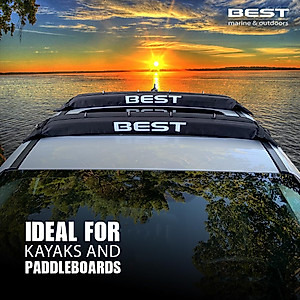 Best Marine and Outdoors Soft Roof Rack Pads, Premium Kayak Roof Racks for Canoes, SUP Paddle Boards & Surfboards, Luggage Carrier for Cars Without Crossbars