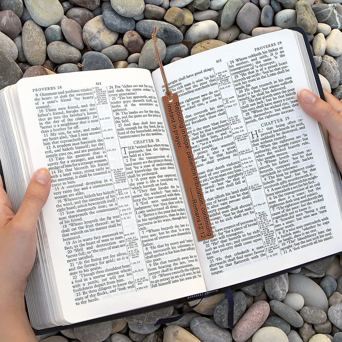 20 Pieces Christian Gifts Bible Bookmark Inspirational Book Markers Religious Gifts Christian Leather Bookmark Scripture Church Supplies Christmas Reading Reward, 20 Styles (Brown)