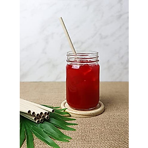 Eco Straws Disposable – Biodegradable Bamboo Paper Straw – Natural Compostable Long Drinking Straws for Cocktail, Smoothie, Coffee, Cereal, and Soft Drinks – Plastic Straws Alternative - 100pcs