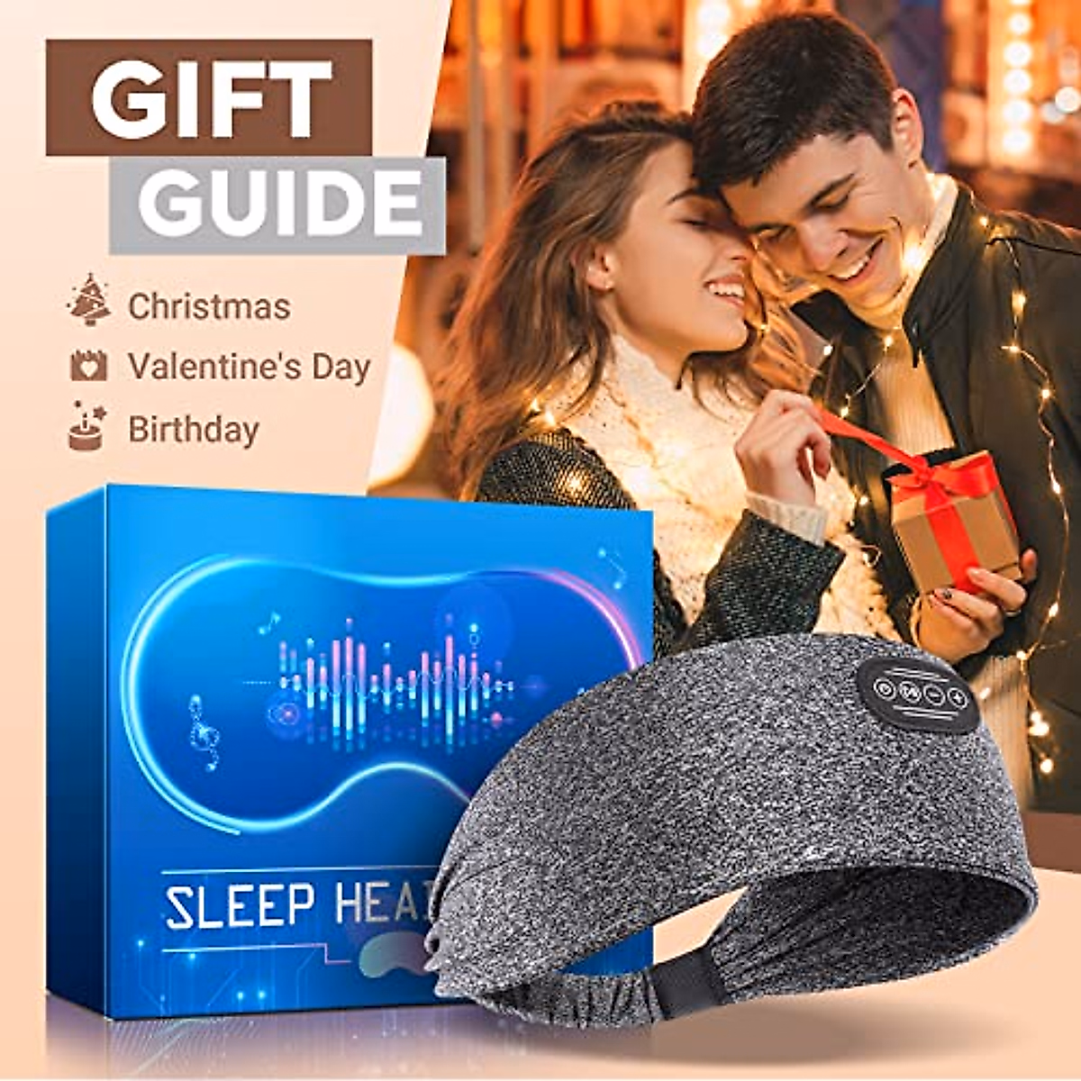 WINONLY Sleep Headphones Wireless Head Band Stretchable Bluetooth 5.2 Sleep Headband Earphones, Comfy Side Sleeping Earbuds with High Definition Stereo Speakers, Electronics, Gifts for Men Women
