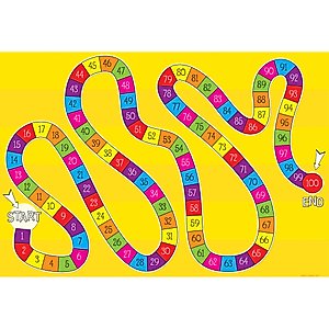 Ashley Productions ASH91023 Smart Poly Chart, 1-100 Numbered Game Board, 13" x 19"