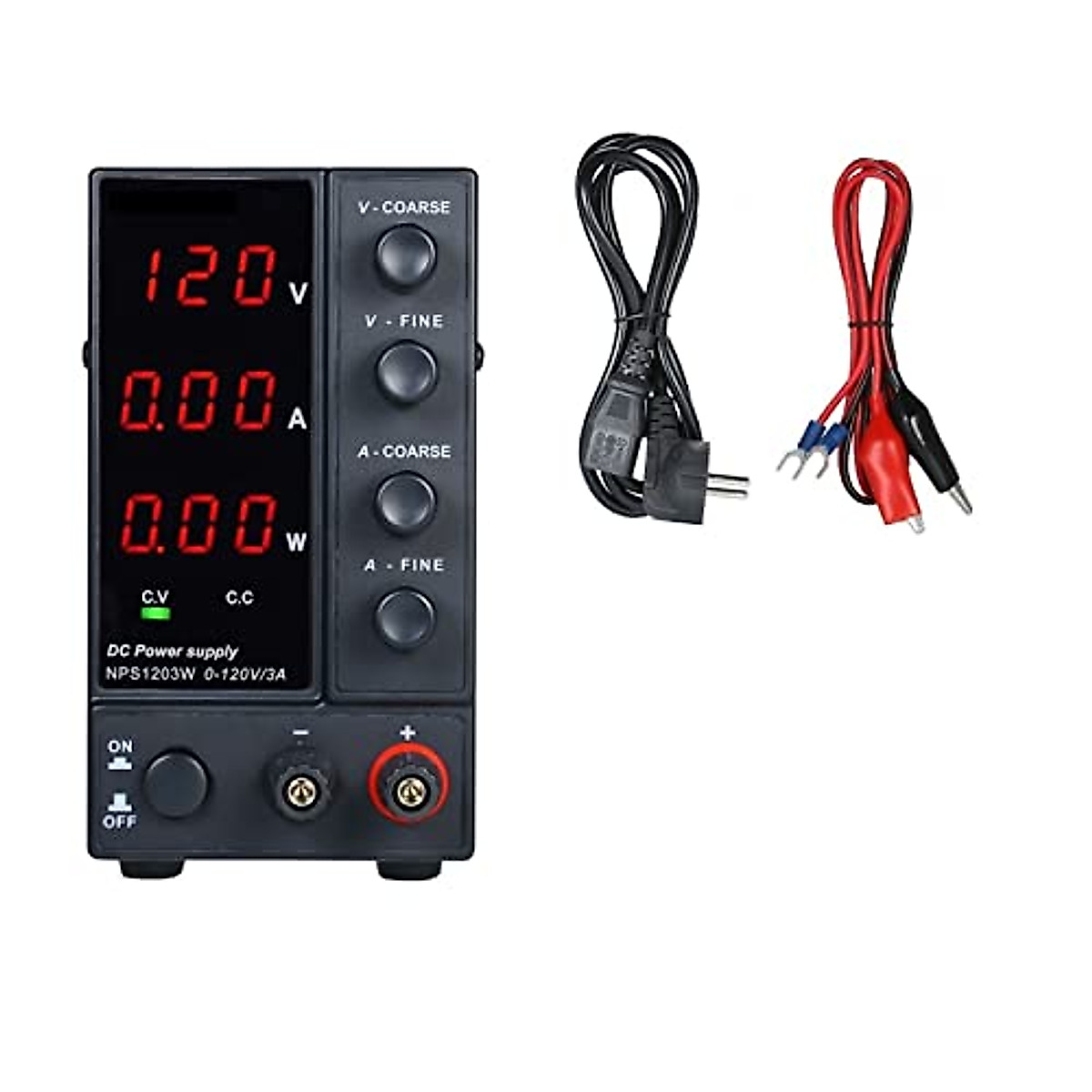 DC Power Supply, High Precision Adjustable Mini Power Supply 0-120 0-3A Switching DC Power Supply 3 Digits Display LED,Electroplating DIY(Black)