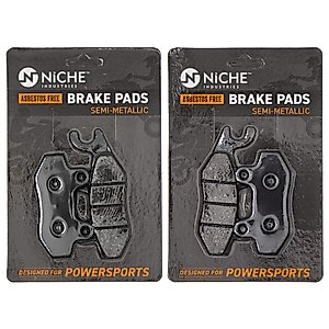 NICHE Brake Pad Set for Kawasaki KLR650 43082-0080 43082-0060 Front Rear Semi-Metallic