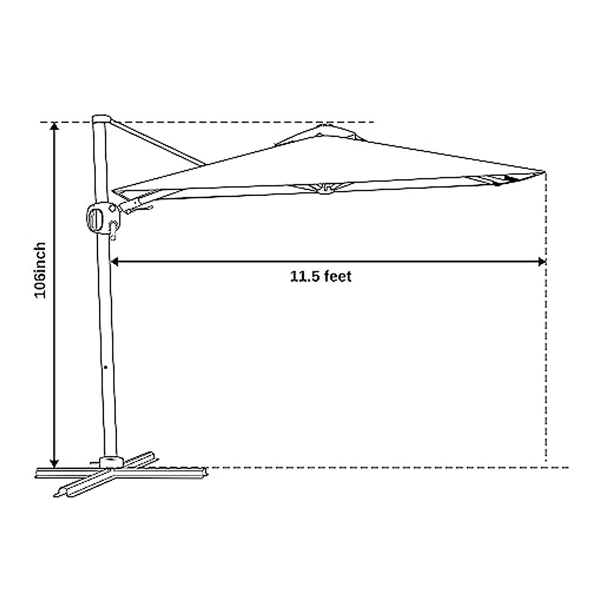 EAST OAK Patio Umbrella, 9x11.5ft Rectangular Outdoor Umbrella, Large Offset Cantilever Umbrella with 360° Rotation, Heavy Duty Windproof and UV Resistant Sun Umbrella for Proch, Garden, Mountain Grey
