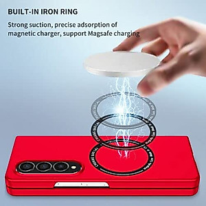 Case for Samsung Galaxy Z Fold 3 Slim Hybrid Hard PC Anti-Fingerprint Dustproof Shockproof Magnetic Wireless Charging Folding Phone Case Compatible with Samsung Galaxy Z Fold 3 5G(Blue)