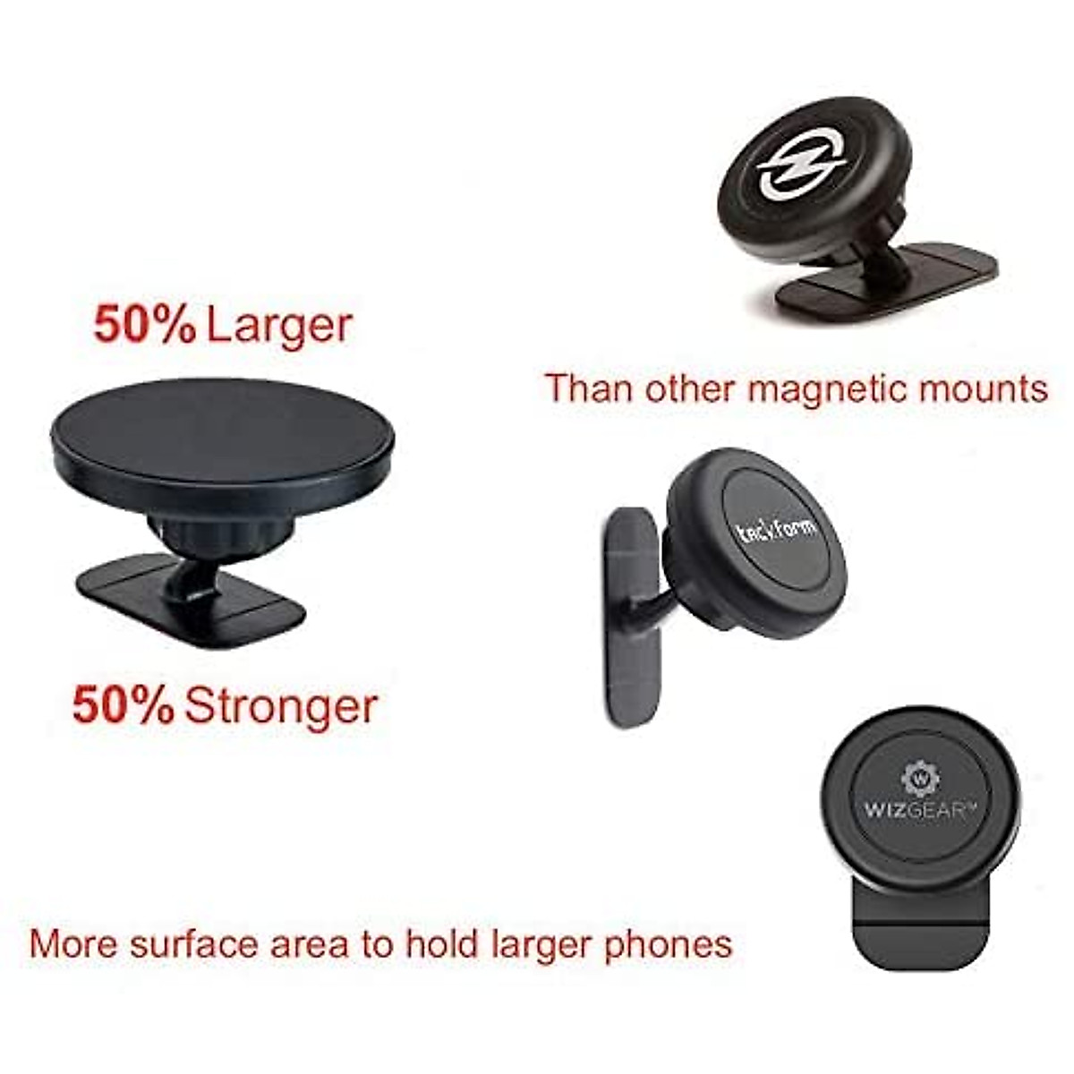 Nato Magna Mount Original [4 Pack] Universal Magnetic Cell Phone Mount for use on Any Cell Phones or Tablet - iPhone X 8 7s 6s Plus 5s Samsung Galaxy S8 Edge S7 S6 Note 5 Note 4 - 360 Degree Swivel