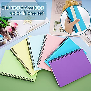 Aosmeol Spiral Notebook,6 Pack A5 5.7 x 8.3 Inch Spiral Lined Notebook,Thick Paper Hardcover Spiral Notebooks,College Ruled Notebooks for Writing School Office Business,60 Sheets 120 Pages,6 Colors