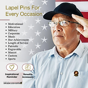 SHOP AWARDS AND GIFTS United States US Marine Corps Veteran Lapel Pin, Retirement and Service, Military Gifts, 1-1/8 inch, 12 Pack