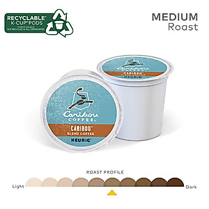 Caribou Coffee Caribou Blend, Single-Serve Keurig K-Cup Pods, Medium Roast Coffee, 12 Count (Pack of 6)