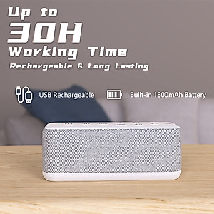 White Noise Sound Machine for Sleeping Baby Adults Kids-Portable Sleep Sound Therapy Machine, USB Rechargeable, 42 Soothing Sounds, Auto-Off Timer, 8 Volume Control & AC Adapter Included for Office