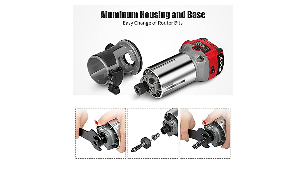 AVID POWER 1.25 HP Compact Router with Variable Speed & Accessories