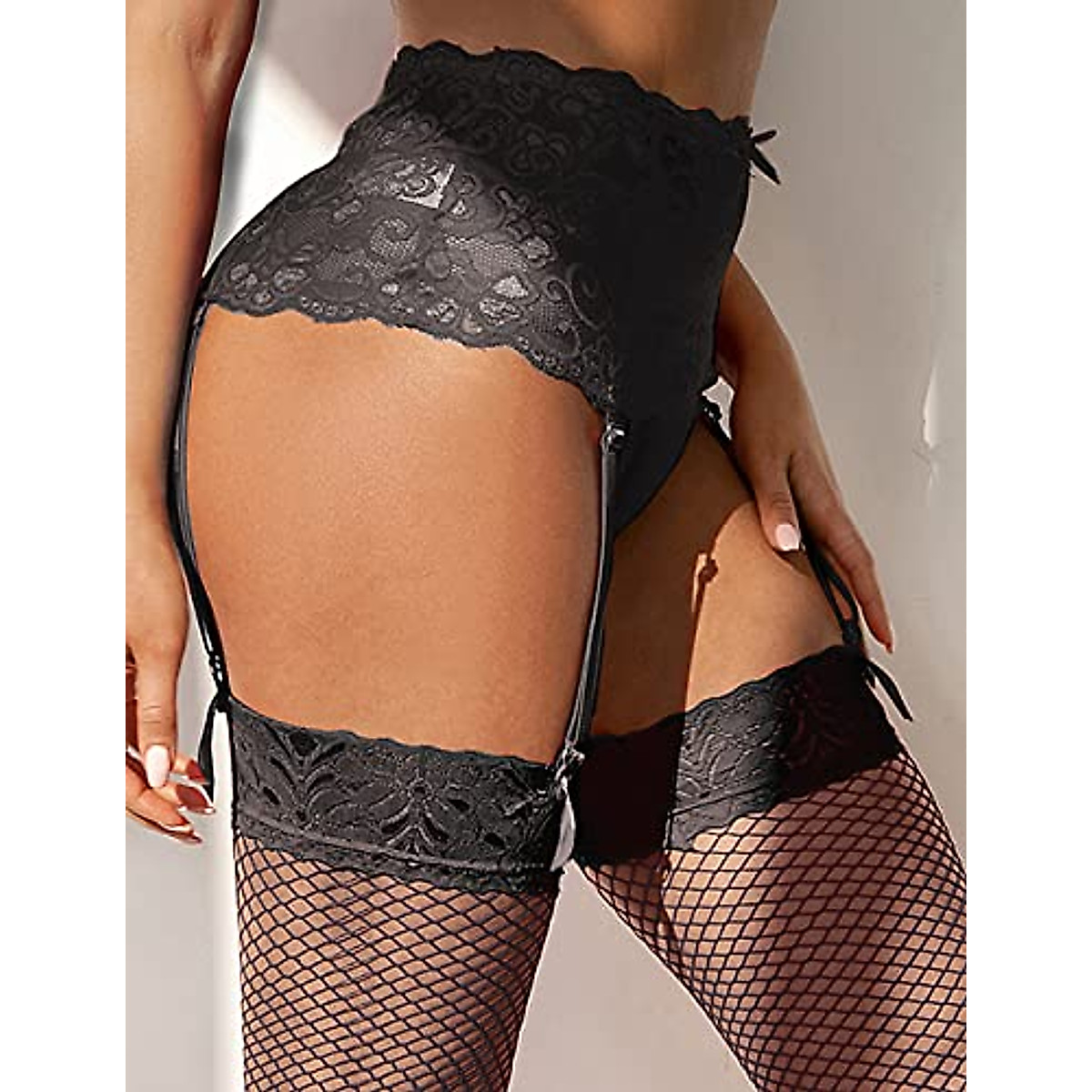 ohyeah Women Plus Size Garter Belts for Thigh Highs Lace Garter Belt Set Suspender Belt for Stocking