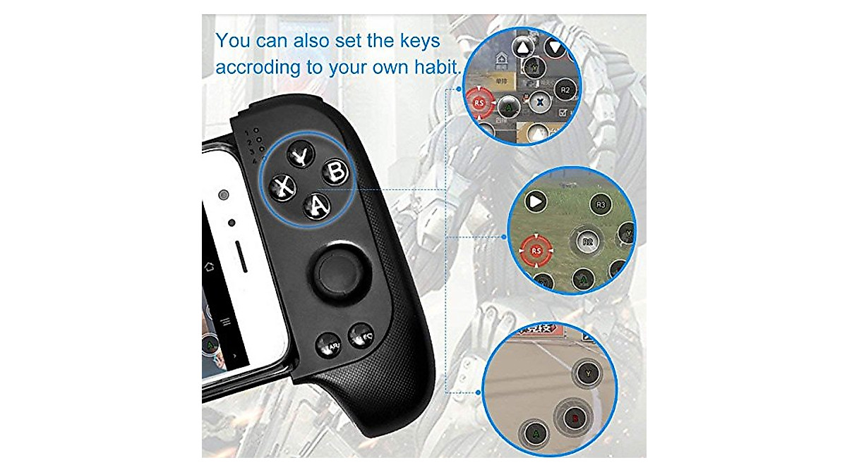 Tidoom Telescopic Mobile Game Controller Gamepad Wireless Bluetooth Controller Compatible for ...