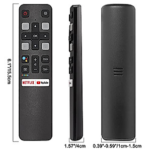 RC802V FNR1 Voice Remote Control for TCL All Android 4K UHD Smart Televisions TVs Replacement with Netflix and YouTube Keys