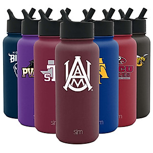Simple Modern Officially Licensed Collegiate Michigan Wolverines Water Bottle with Straw Lid | Vacuum Insulated Stainless Steel 32oz Thermos | Summit Collection | University of Michigan