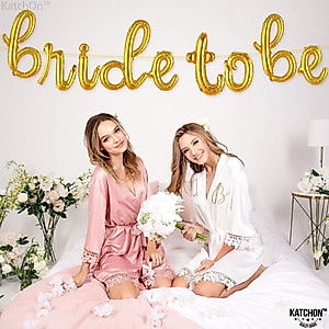 KatchOn, Gold Script Bride To Be Balloons - 16 Inch | Bridal Shower Balloons for Bachelorette Party Decorations | Bride To Be Gold Balloons for Bridal Shower Decorations | Bride To Be Decorations