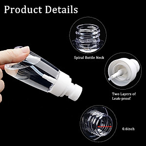 Fine Mist Travel Spray Bottle for Toiletries 2oz/60ml 2Pack Small Spray Bottle Travel Size Spray Bottles TSA Approved Leakproof Refillable Cosmetic Container for Hair Skincare Water Face Toner(2Clear)