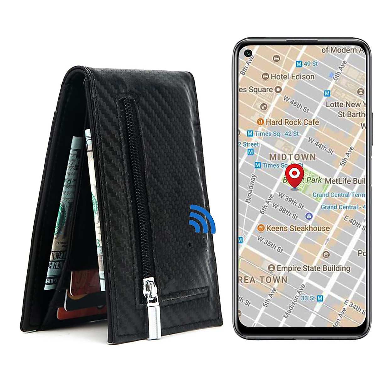 Trackable Bluetooth Wallet for Men Minimalist Slim Thin Anti-Lost Mens Wallet Tracker & Finder Credit Card Gift Box…