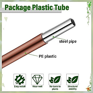 4 Pack 6 ft Garden Obelisk Trellis for Climbing Plants Outdoor Rustproof Rose Trellis for Pots Tall Tower Plant Trellis Metal Garden Trellis for Outdoor Indoor Vines Flower Plants Support (Brown)