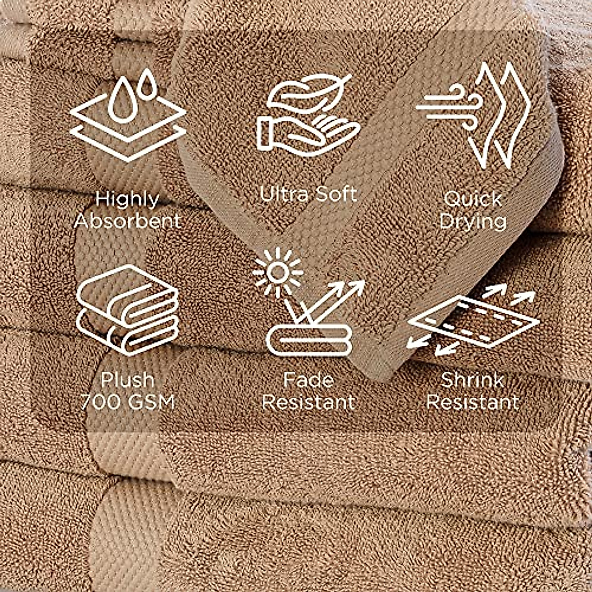 Villa Celestia 700 GSM Beige Hand Towels for Bathroom 4 Pack - 100% Cotton Hand Towels Soft Absorbent & Fast Drying Bathroom Hand Towels-Elegant Salon Spa Hotel Bath Hand Towel Set of 4 (16''x 28'')