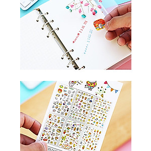 ALIMITOPIA Scrapbook Sticker,12 Sheets Kawaii Cartoon Cat Charactor DIY Transparent Decorative Paster Ornament Mark