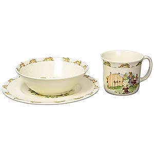 Royal Doulton Bunnykins Childrens Plate, Cereal Bowl and 1 Handled Hug-a-Mug Childresns Dining, 3 piece set, Multicolor