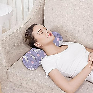Unicorn Rainbow Neck Support Pillow Round Neck Roll Bolster Cylinder Pillow Cervical Pillows Bolster Pillow for Leg Knee Back Head Support for Work Men Women Bed
