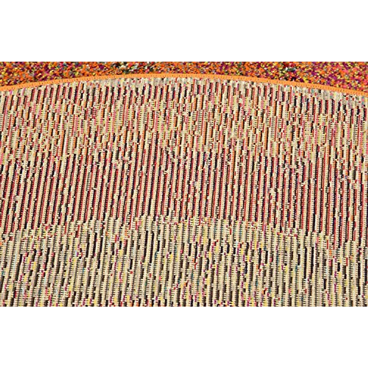 Unique Loom Estrella Collection Rustic, Distressed, Modern, Abstract Area Rug, 6 ft, Orange/Black
