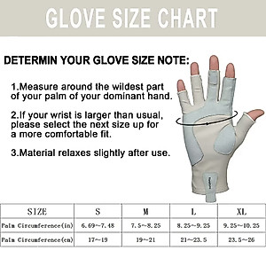 Riverruns Fingerless Fishing Gloves- Fishing Sun Gloves- UV Protection Gloves Men and Women Fishing, Boating, Kayaking, Hiking, Running, Cycling and Driving (Light Khaki, M)