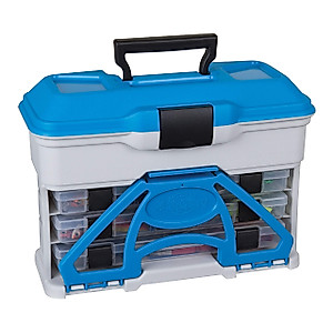 Flambeau Outdoors T3 Multiloader Tackle Box, Fishing Organizer with Zerust Anti-Corrosion Technology, Gray/Bright Blue