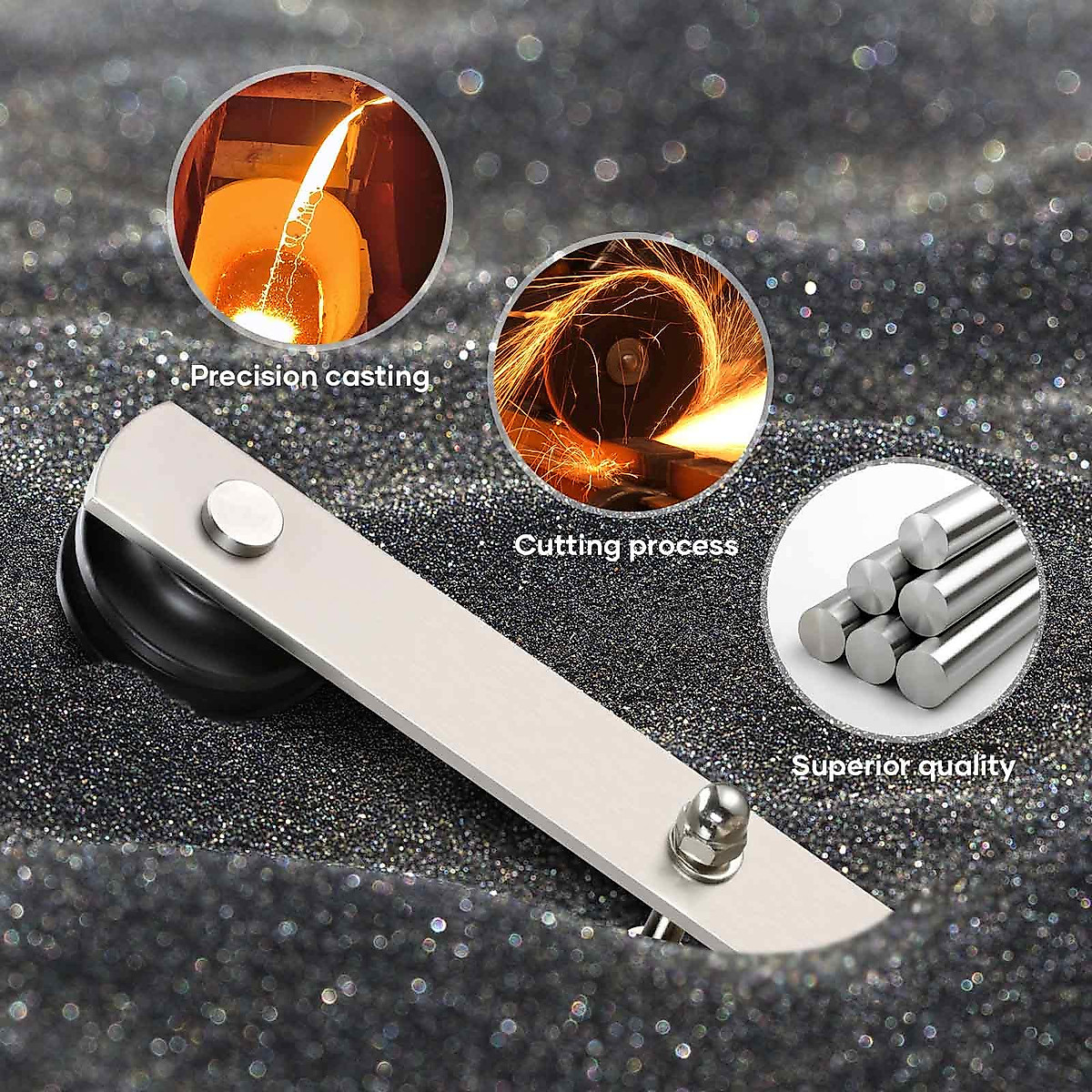 EaseLife 6 FT Brushed Nickel Sliding Barn Door Hardware Track Kit,Straight Pulley,Heavy Duty,Slide Smoothly Quietly,Easy Install (6FT Track Kit for 30"~36" Wide Single Door)