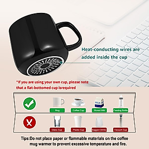 HYRIXDIRECT Coffee Mug Warmer with Mug Spoon Set, 7 Temperature Setting & Auto On/Off Gravity-Induction Coffee Mug with Auto Shut Off, Beverage, Milk, Tea Warmer