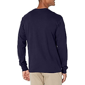 Soffe Men's Long-Sleeve Cotton T-Shirt, Navy, Large