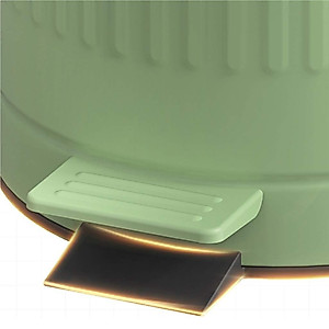 Valcla Trash Can Pedal Trash Can Retro Round Post Box with Cover Stainless Steel Green Sealed Trash Can Home Kitchen Recycling Bin Suitable for Home Mall Office (Color : Green, Size : 7L)