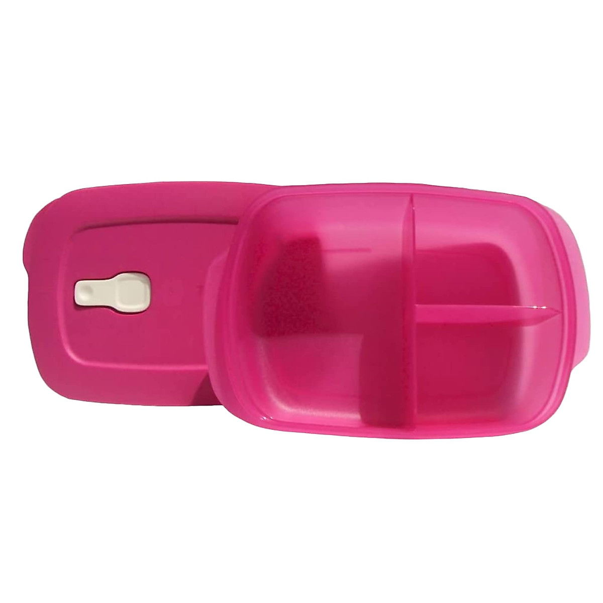 Tupperware CrystalWave Microwave Divided Rectangle Dish Container Pink