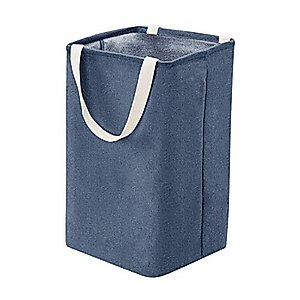 Amazon Basics Fabric Storage Bin Basket - Tall Cube, Navy Blue