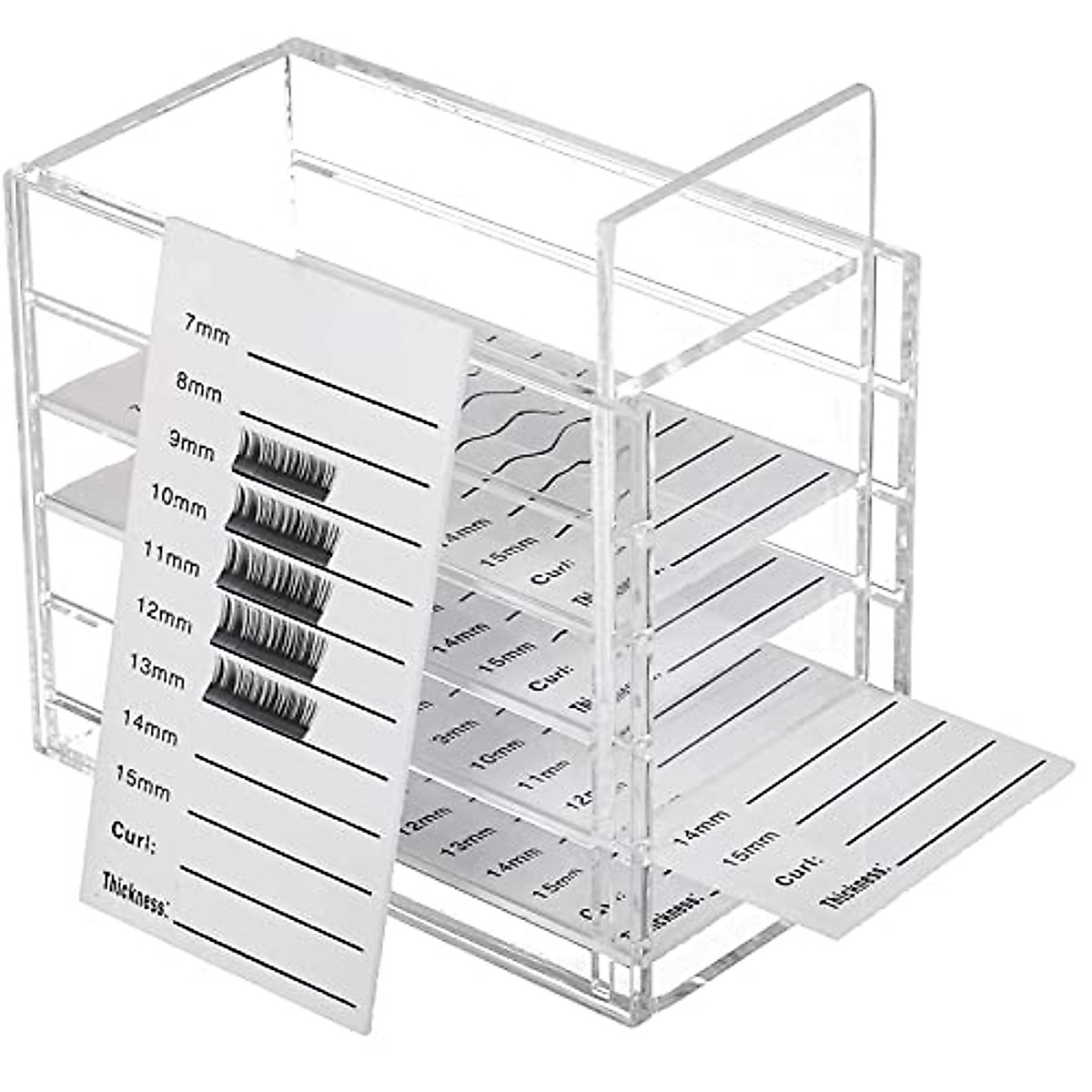 Dfsuiwk 5 Layers Acrylic Clear Eyelash Storage Box False Eyelash Container Case Lash Display Organizer for Grafting Lash Extension