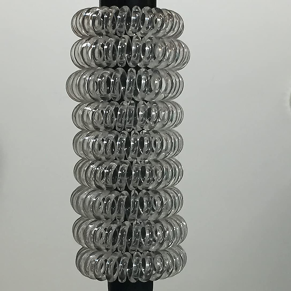 RN BEAUTY 27 Pieces Spiral Coil Hair Ties: Waterproof Elastic Traceless Ponytail Holders, Colorless 1.58inch (4cm) No Crease Hair Bands